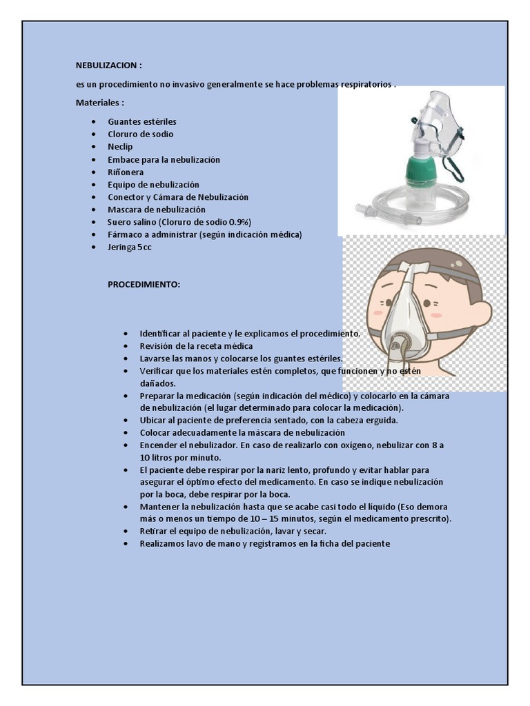 NEBULIZACION | PDF | Medicamentos con receta | Oxígeno