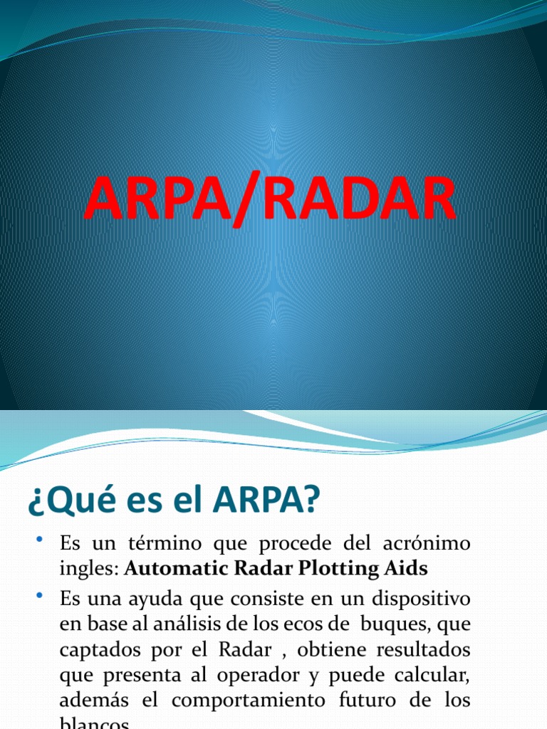 1 Arpa Radar | PDF | Radar | Antena (Radio)