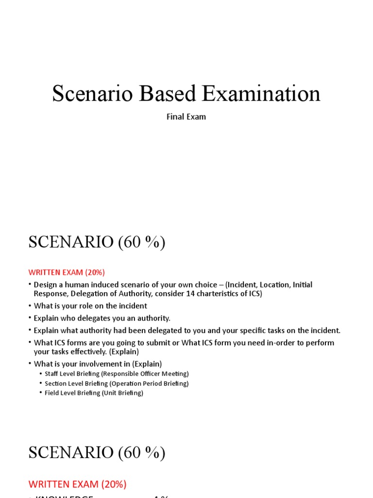 Scenario Based Examination: Final Exam | PDF