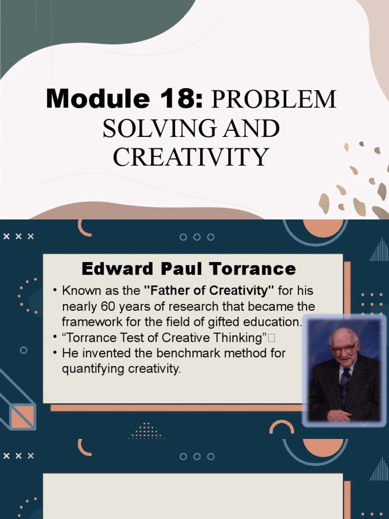Module 18: PROBLEM Solving and Creativity | PDF | Creativity ...
