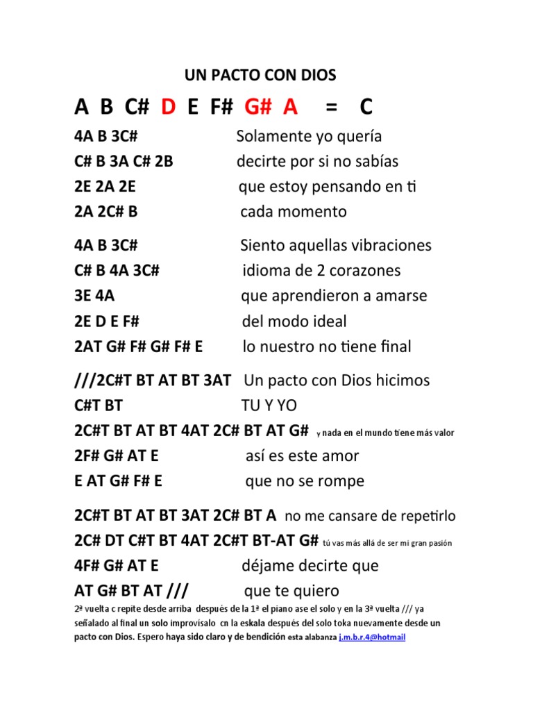 Acordes y letra de "Un pacto con Dios" | PDF