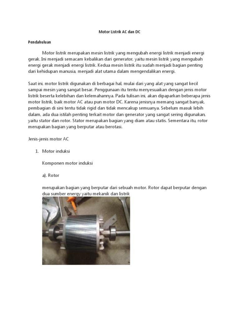 Motor Listrik AC Dan DC | PDF
