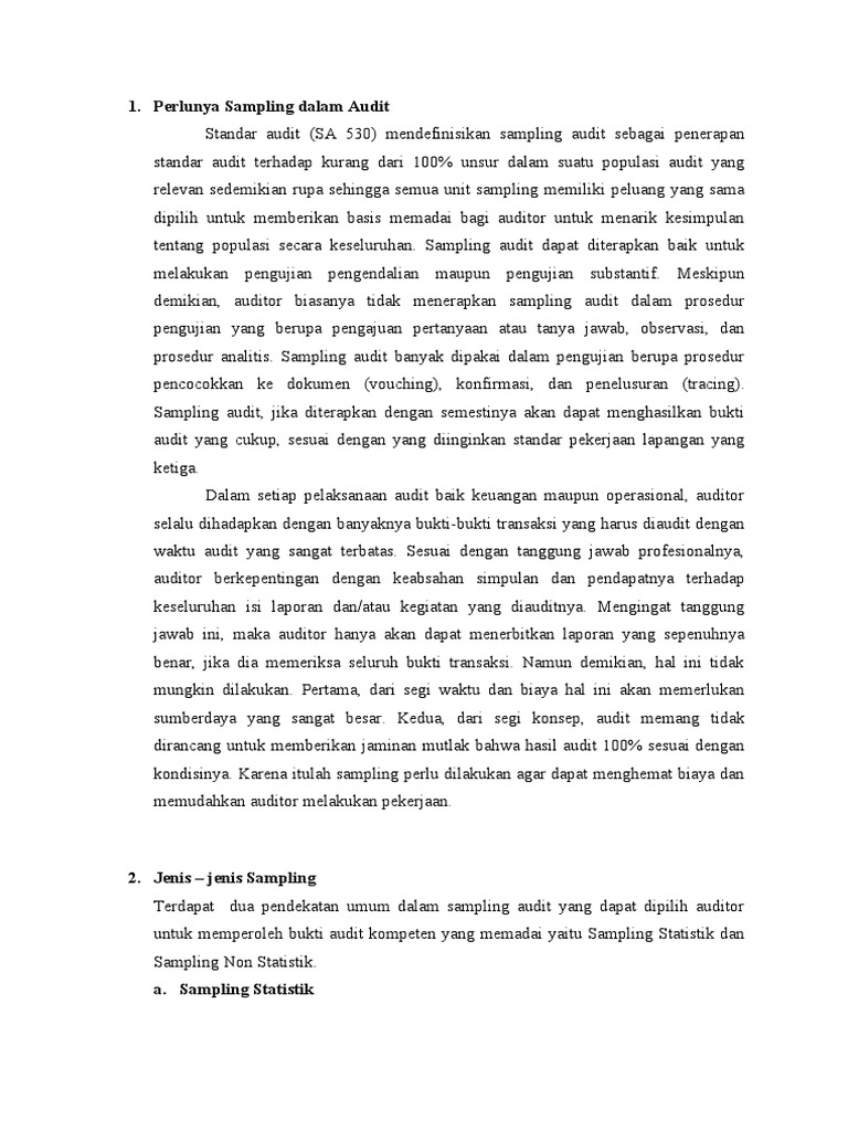 Perlunya Sampling Dalam Audit | PDF