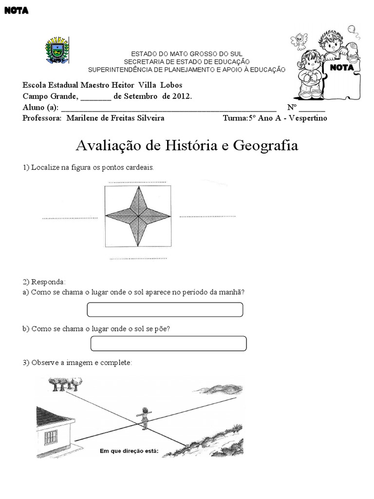 Avaliação de História e Geografia | PDF