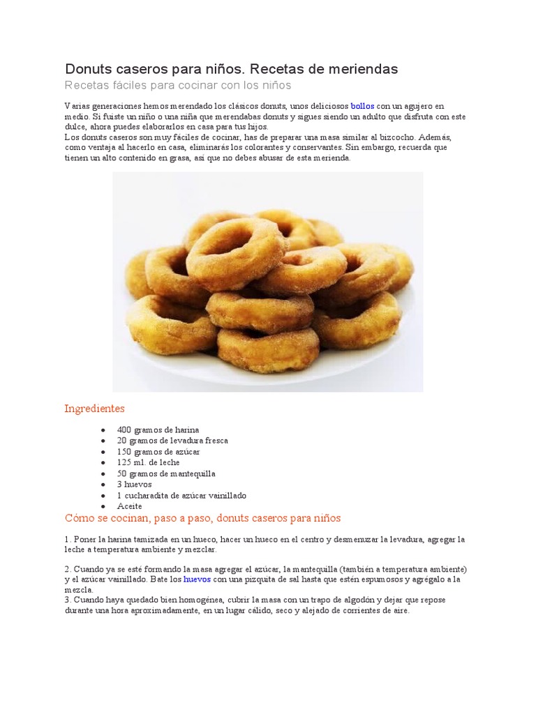 Donuts Caseros para Niños | PDF | Relaciones personales, crianza y ...