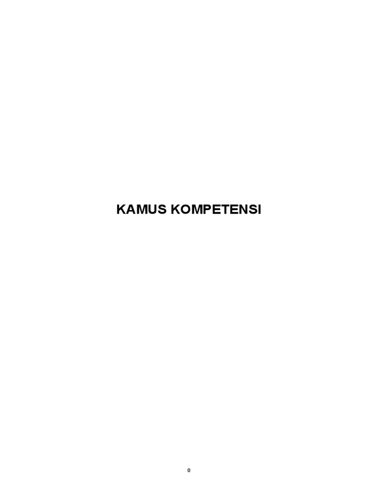 Kamus Kompetensi | PDF | Karier & Perkembangan | Pengelolaan Keuangan & Uang