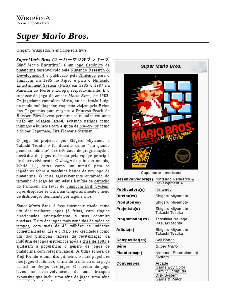 Super Mario Bros. | PDF | Nintendo | Videogames