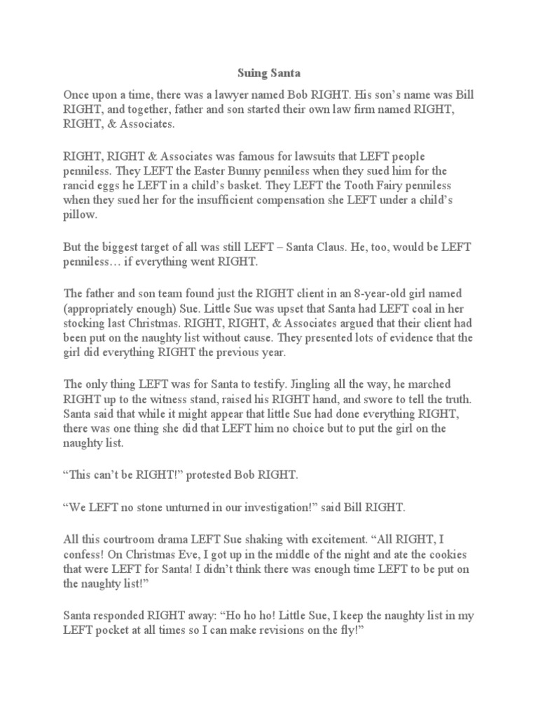 Suing Santa - EXCHANGE GIFTS | PDF