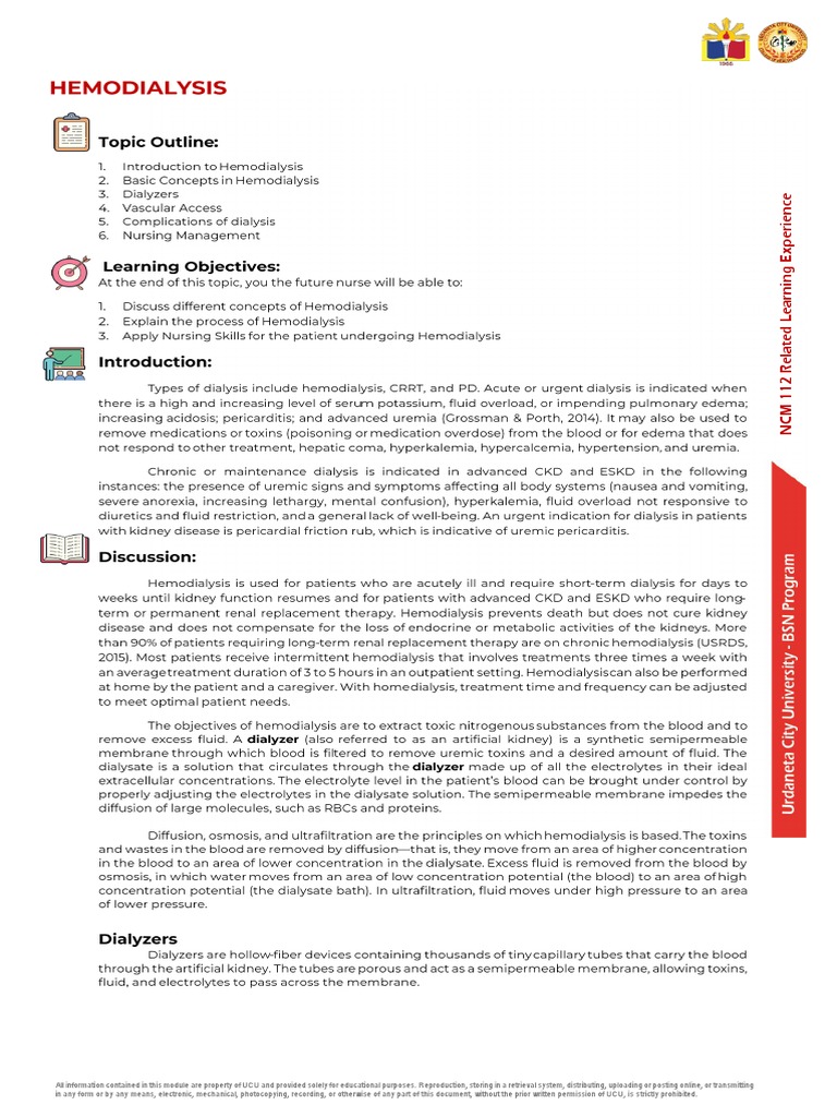 HEMODIALYSIS | PDF | Communication | Computing