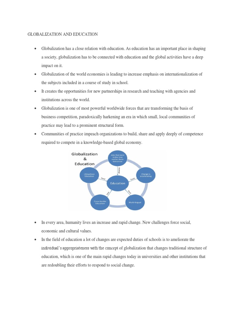 Globalization and Education | PDF | Globalization | Communication