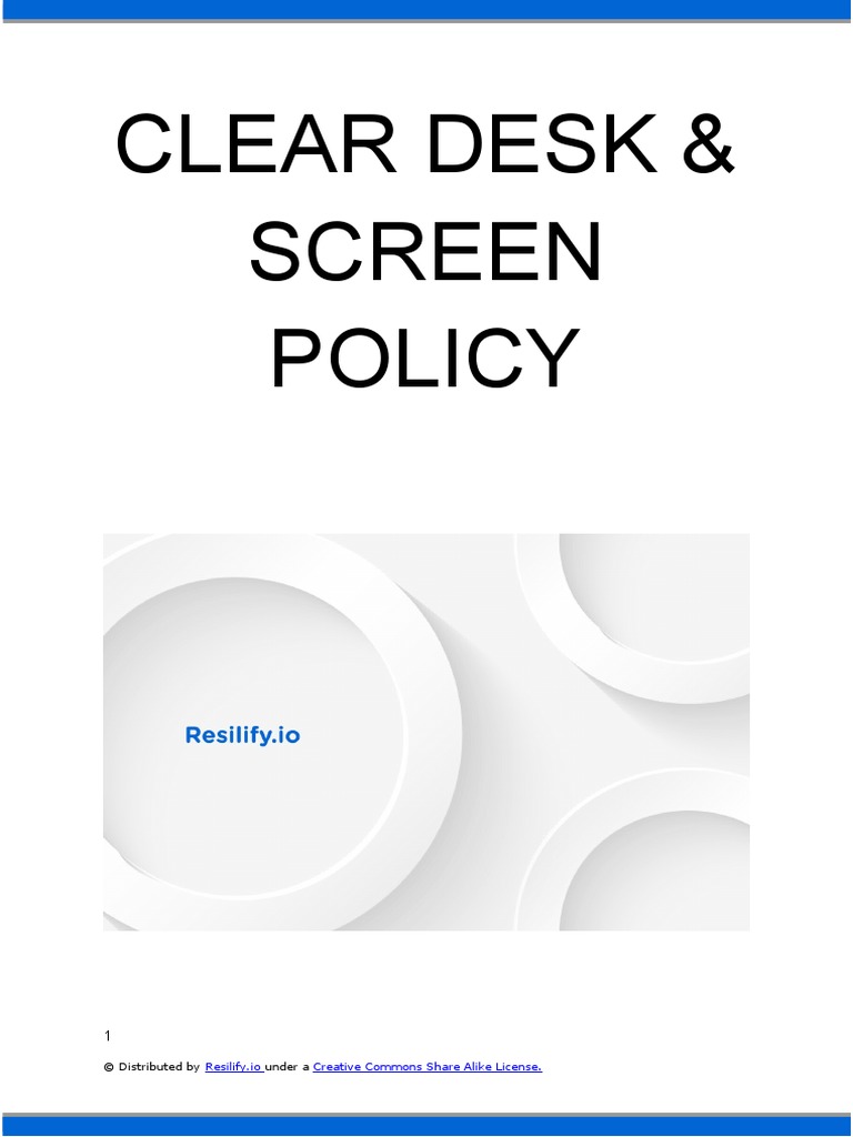 Clear Desk & Screen Policy: © Distributed by Under A | PDF | Classified ...