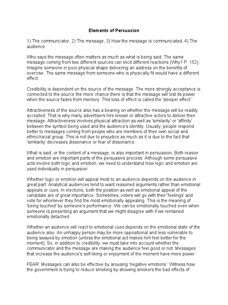 Elements of Persuasion | PDF | Persuasion | Cognition