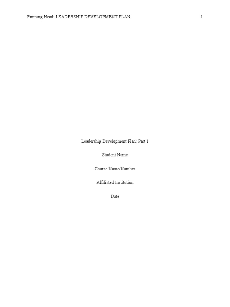 Leadership Develop Plan Part 1 | PDF | Leadership | Emotional Intelligence