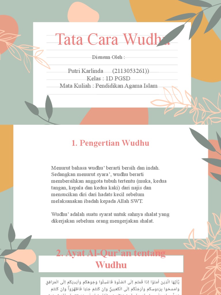 Tata Cara Wudhu - PPT | PDF
