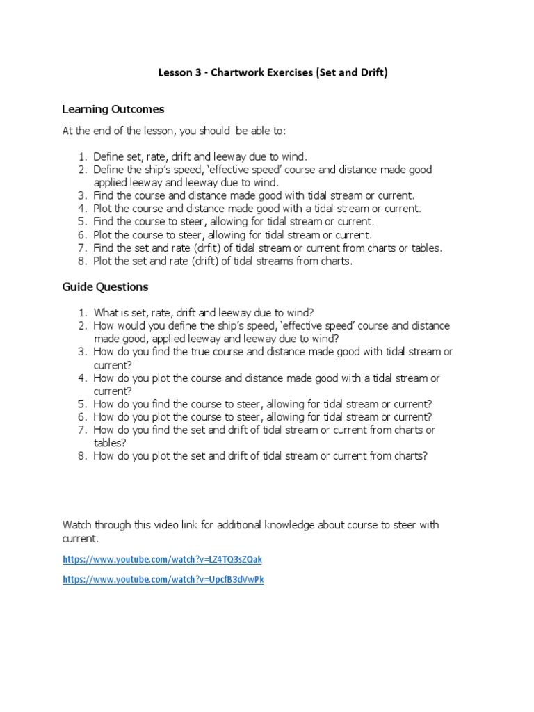 NAV 3 Lesson 3 Set and Drift | PDF | Tide | Navigation