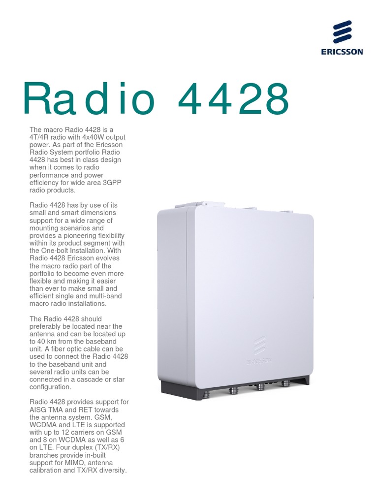 Radio 4428 Datasheet | PDF | Radio | Ericsson