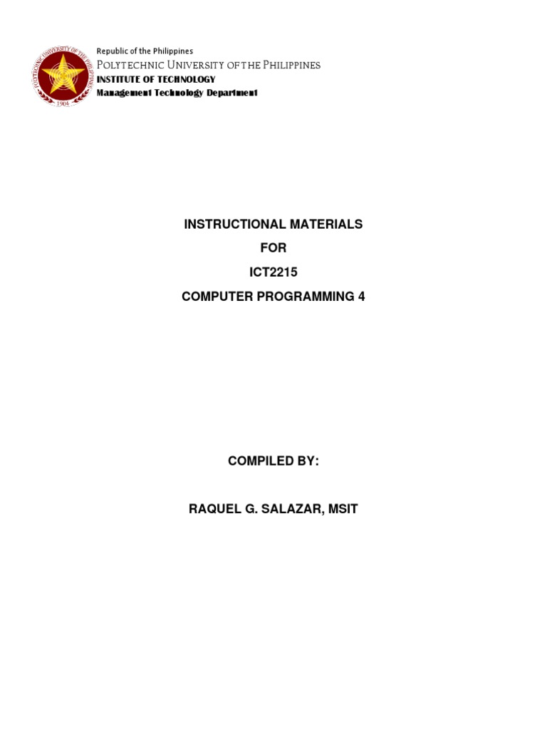 Ict2215 Computer Programming 4 | PDF | Java (Programming Language ...