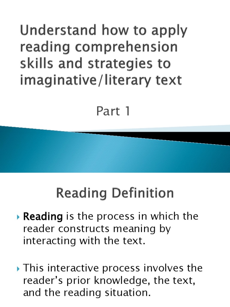 Applyreading Comprehension Skills | PDF | Reading Comprehension ...