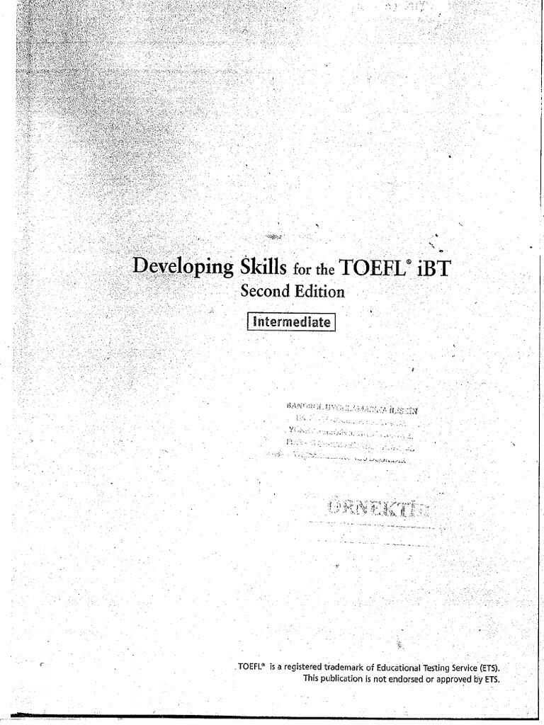 Developing Skills For The IBT TOEFL Intermediate | PDF