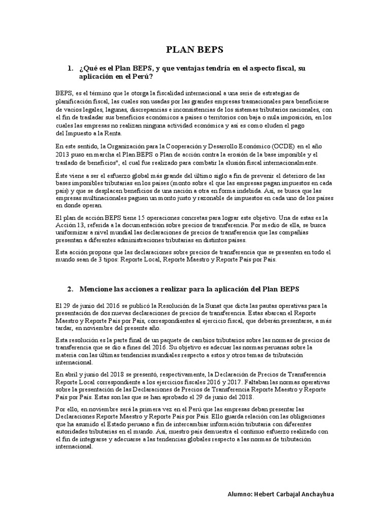 Charla 09.12.20 - Plan Beps | PDF | Impuestos | Economias