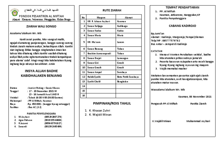 Rute Ziarah Wali Songo 2021 | PDF