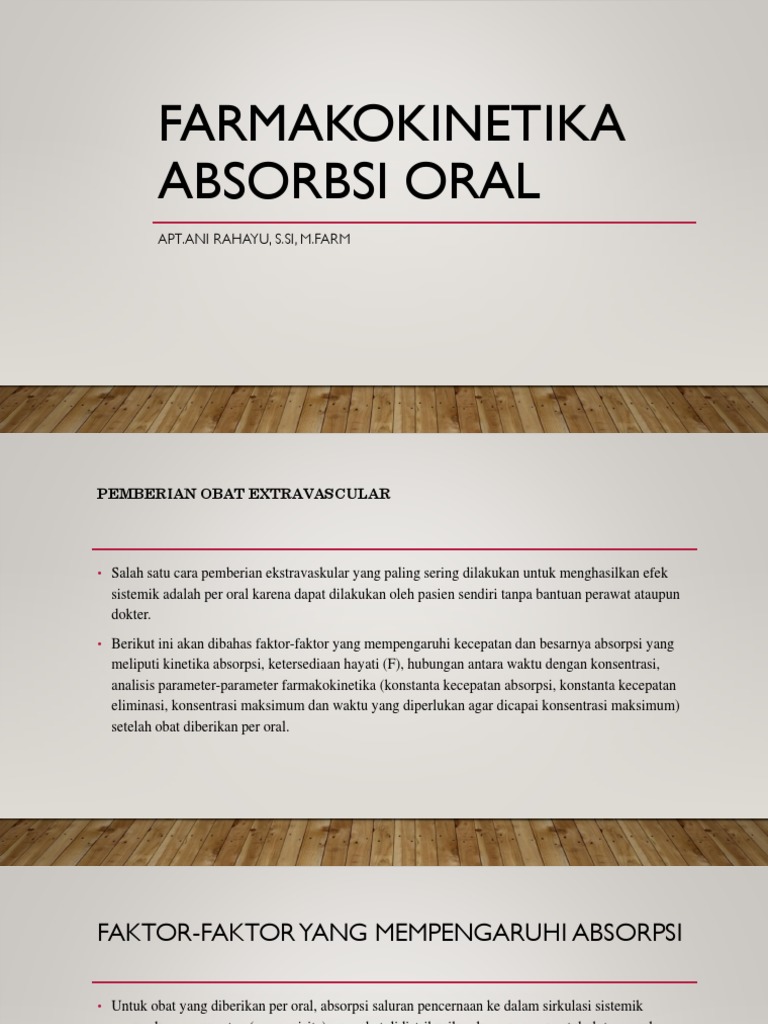 Farmakokinetika Absorbsi Oral New | PDF