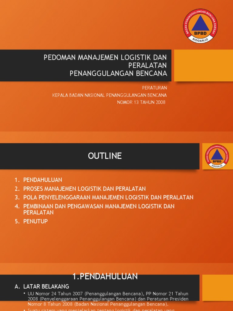 Pedoman Manajemen Logistik Dan Peralatan | PDF