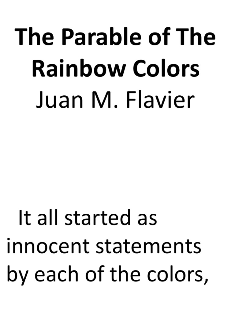 The Parable of The Rainbow Colors: Juan M. Flavier | PDF