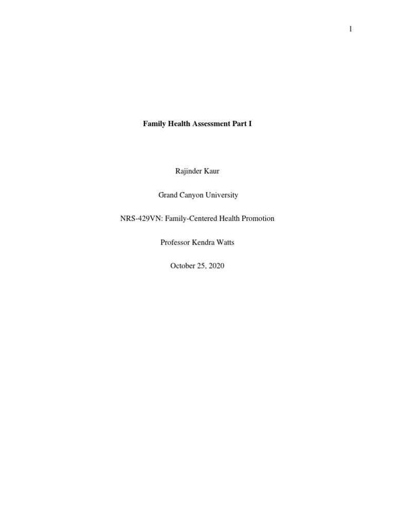 Family Health Assessment Part I PDF | PDF | System | Psychological Concepts