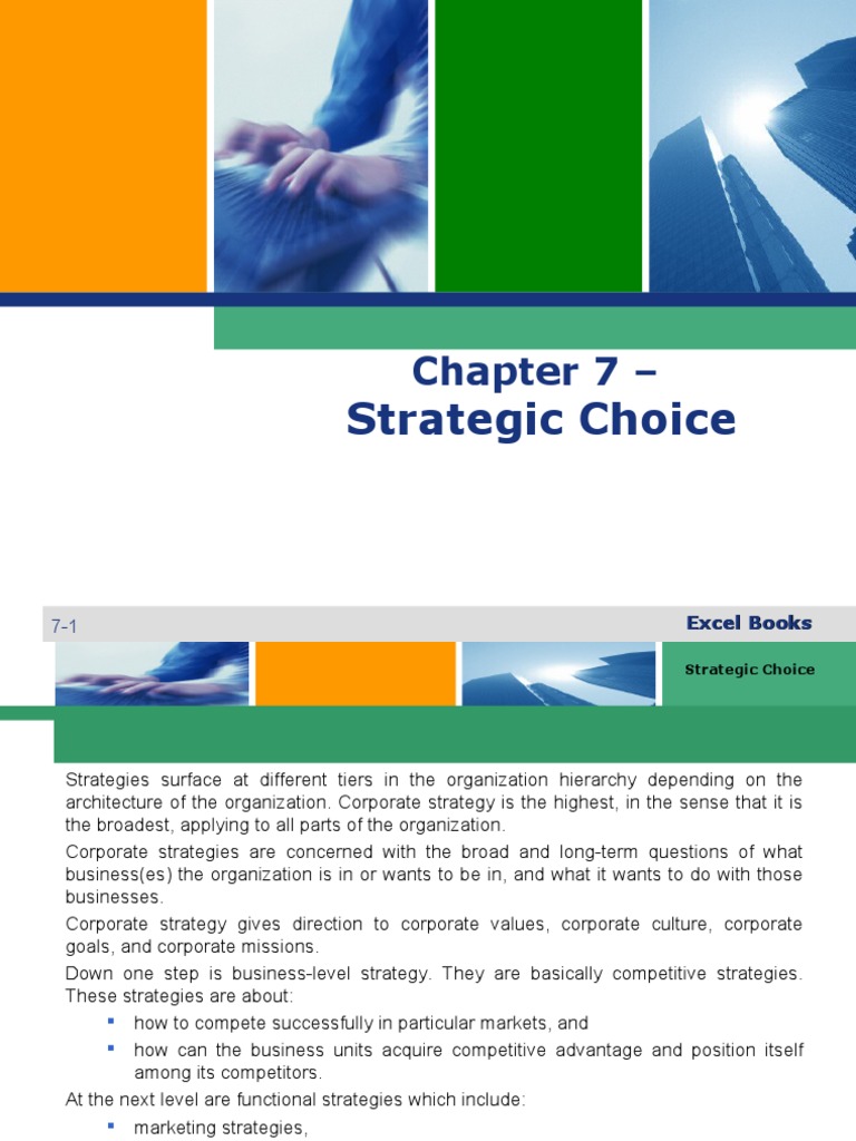 Understanding Strategic Choice in Business | PDF | Strategic Management ...