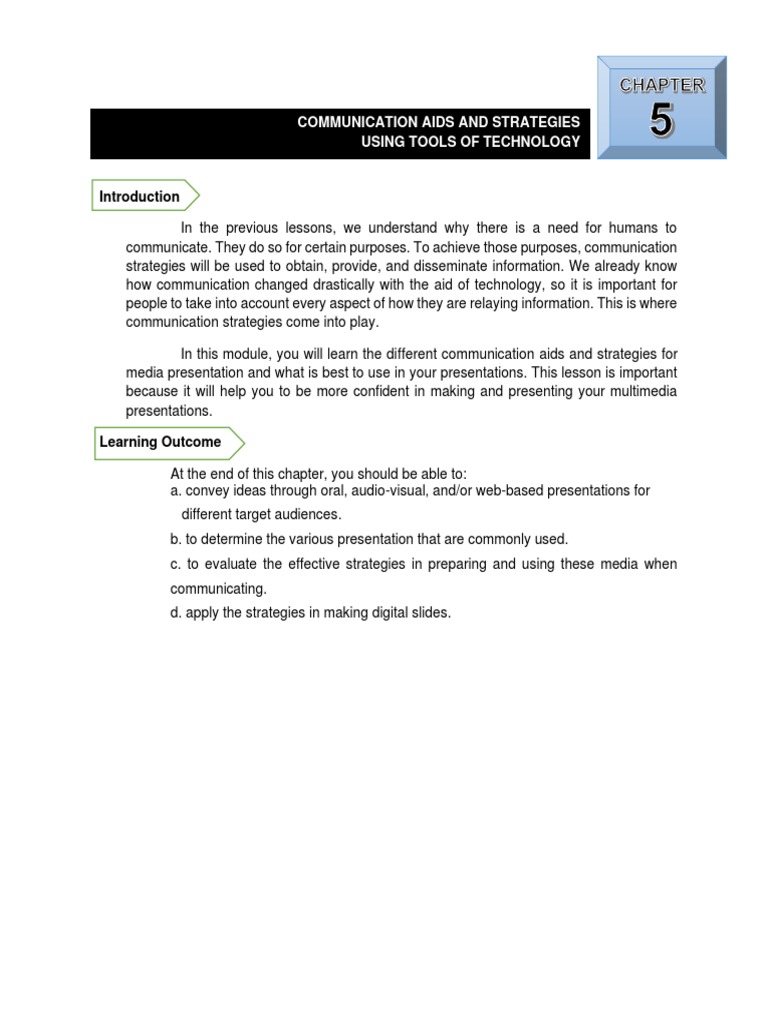 Communication Aids and Strategies Using Tools of Technology | PDF ...