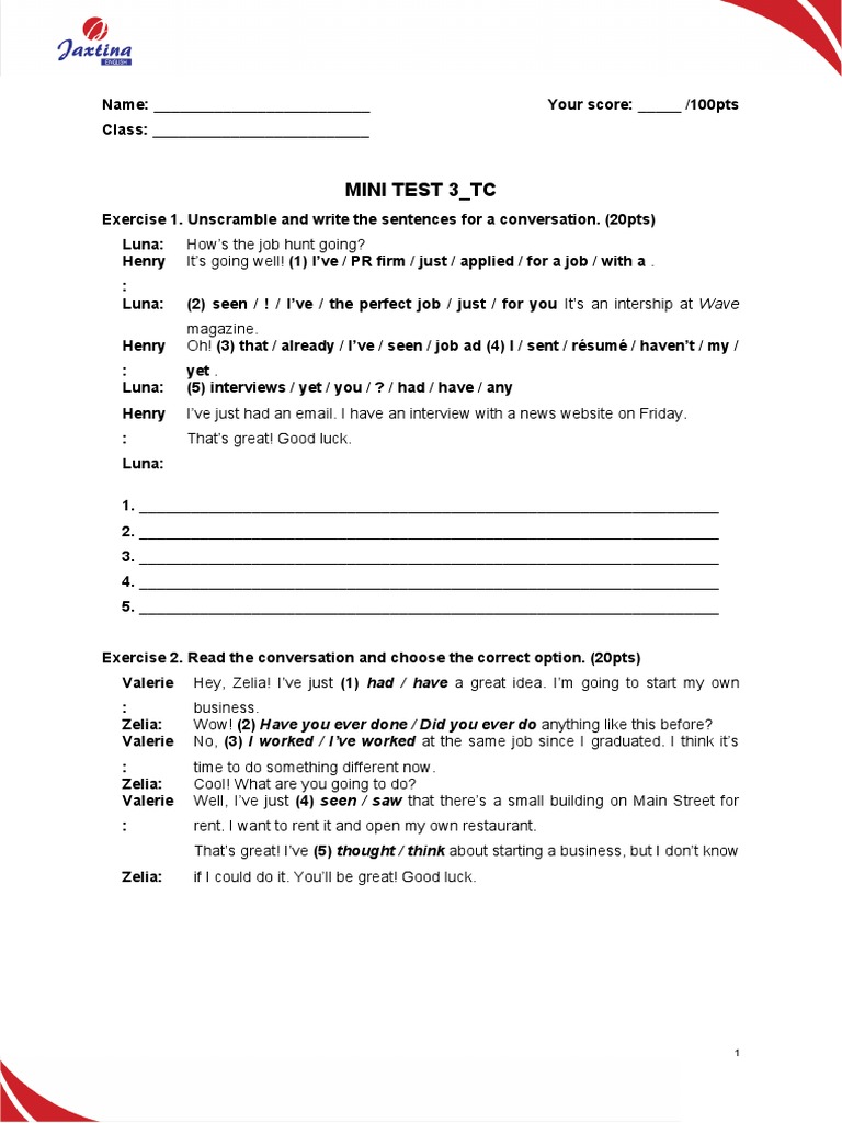 TC - Mini Test 3 - Final Checked | PDF