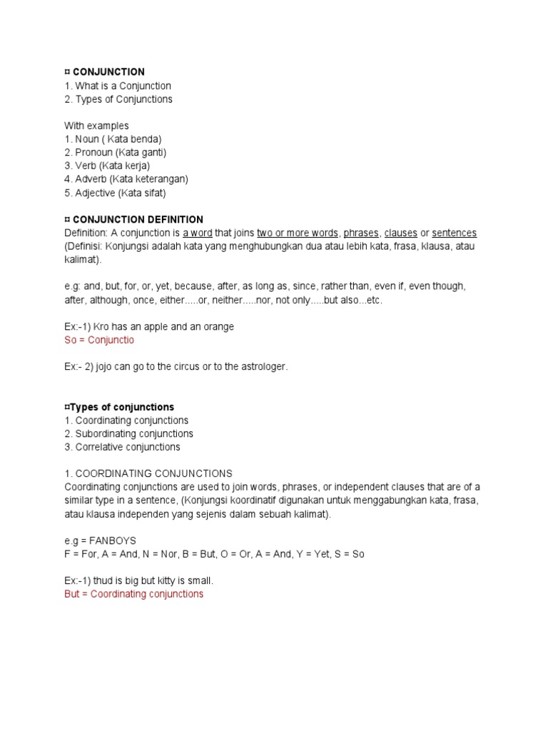 Conjunction: So Conjunctio | PDF