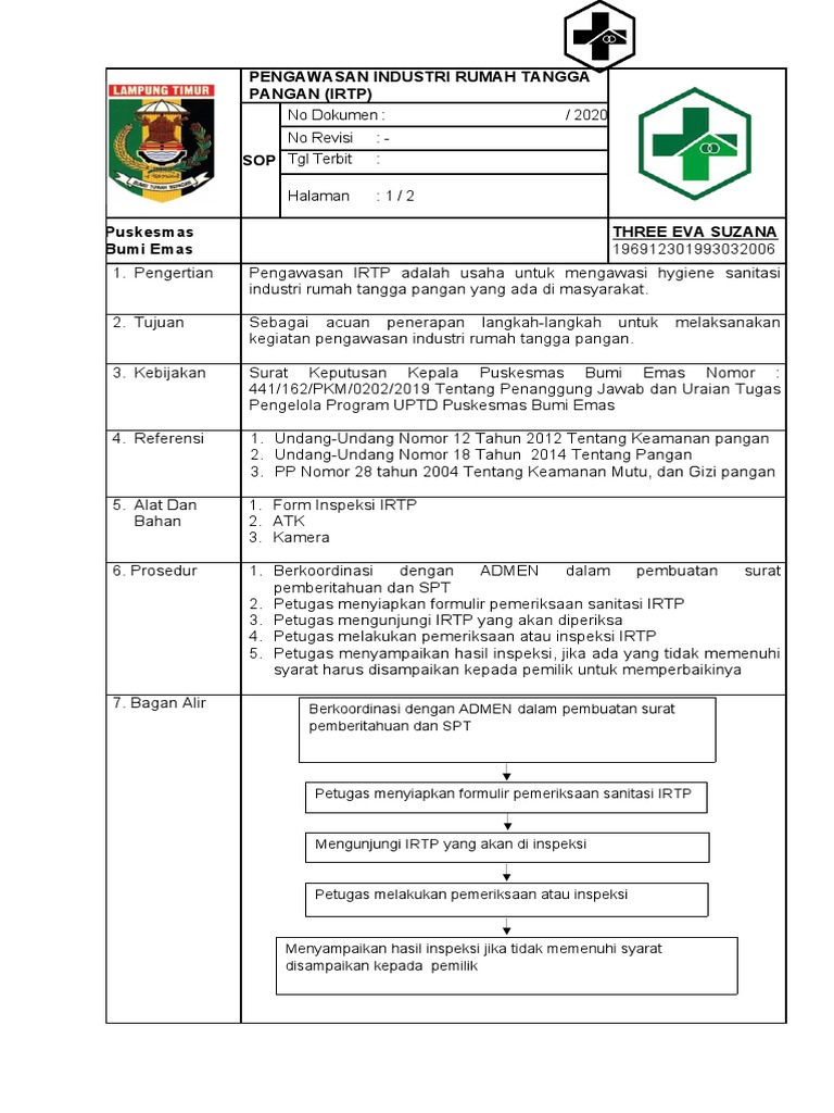 Pengawasan IRTP: SOP dan Prosedur | PDF