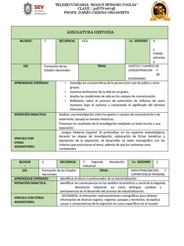 Plan Historia | PDF | Aprendizaje | Fascismo