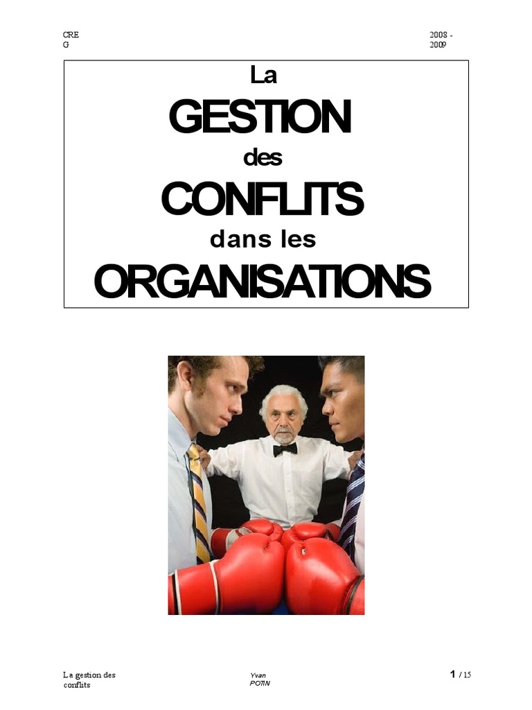 Gestion des Conflits en Organisation | PDF | Médiation | Résolution de ...