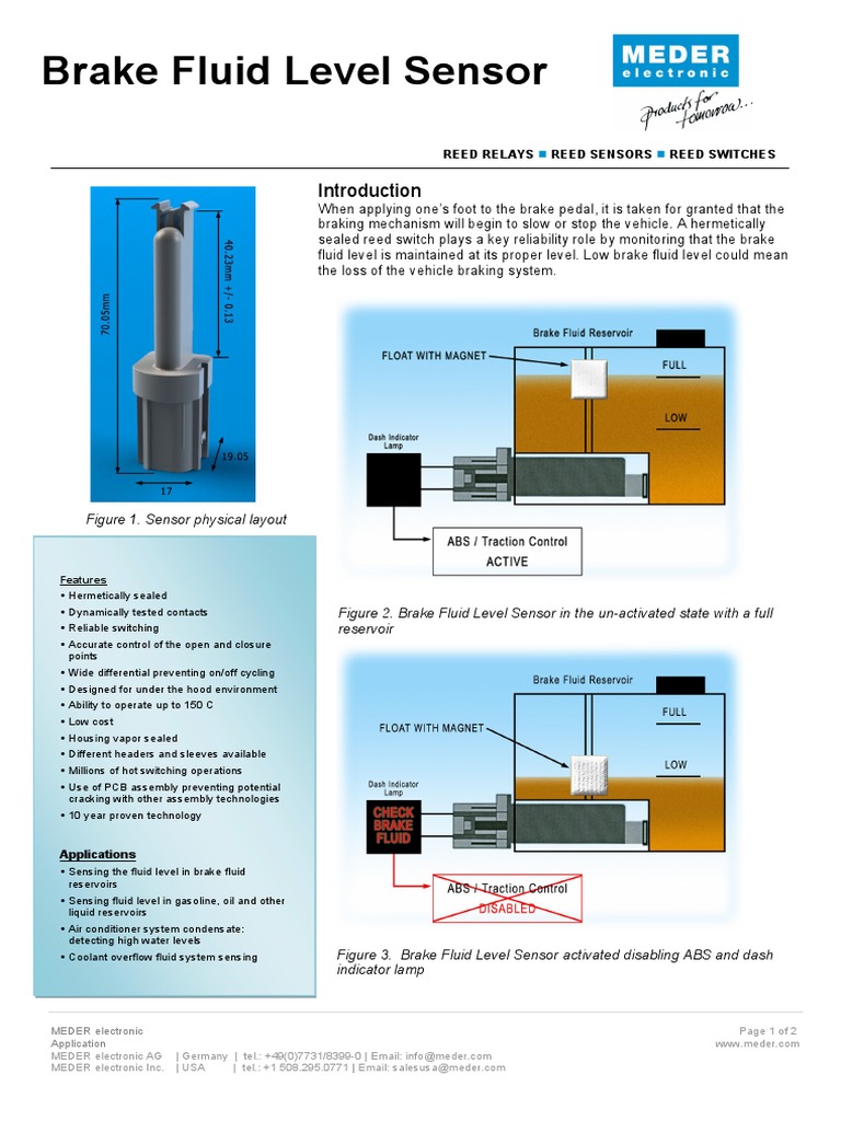 Brake Level Sensor Application | PDF | Switch | Brake