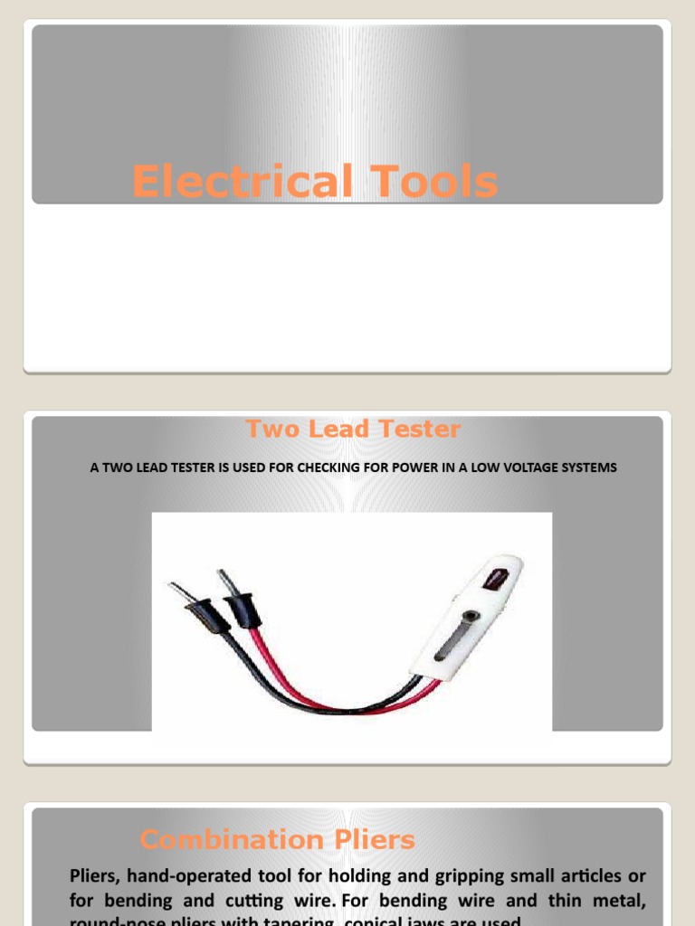 Electrical Tools | PDF | Hammer | Wire
