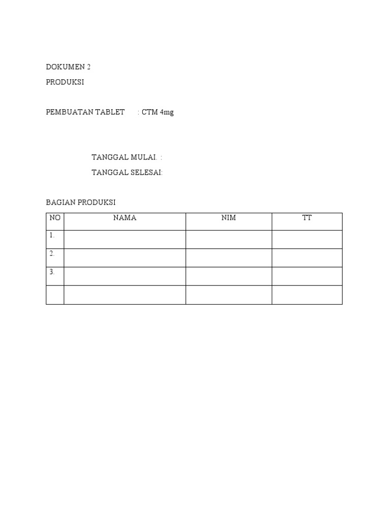 Laporan Produksi CTM | PDF
