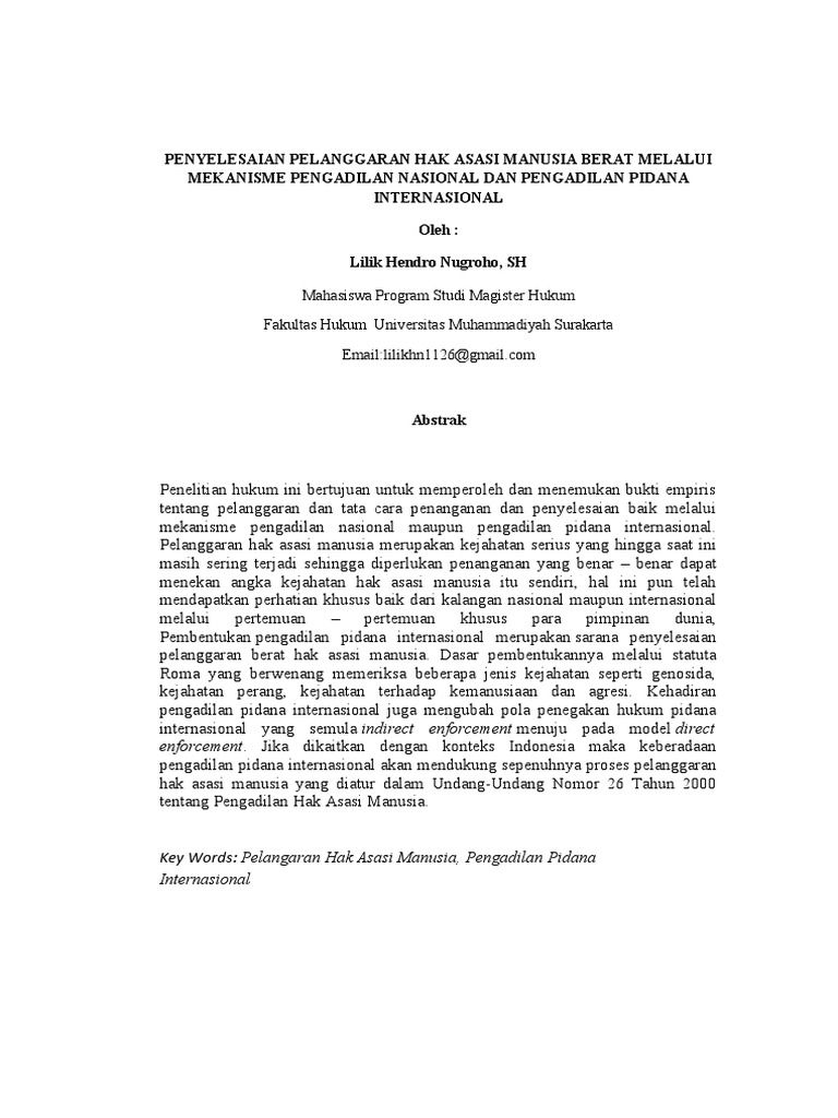 Penyelesaian Pelanggaran HAM Berat | PDF | Ilmu Sosial