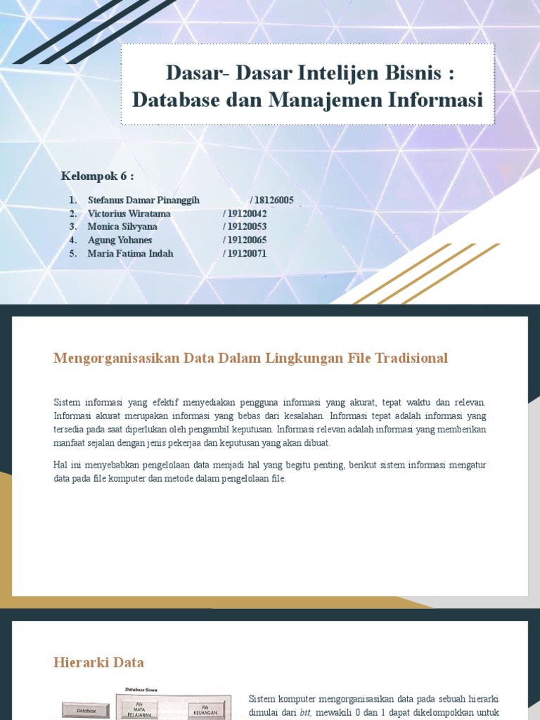 Kel 6 - Dasar - Dasar Intelijen Bisnis - Database Dan Manajemen Informasi (Autosaved) | PDF ...