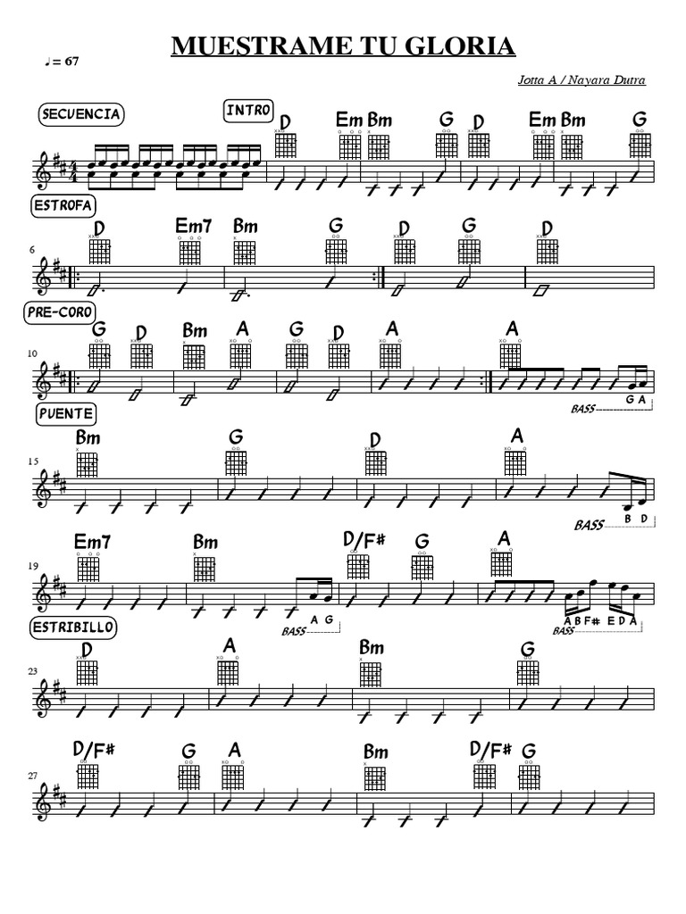 Muestrame Tu Gloria (Charts) | PDF