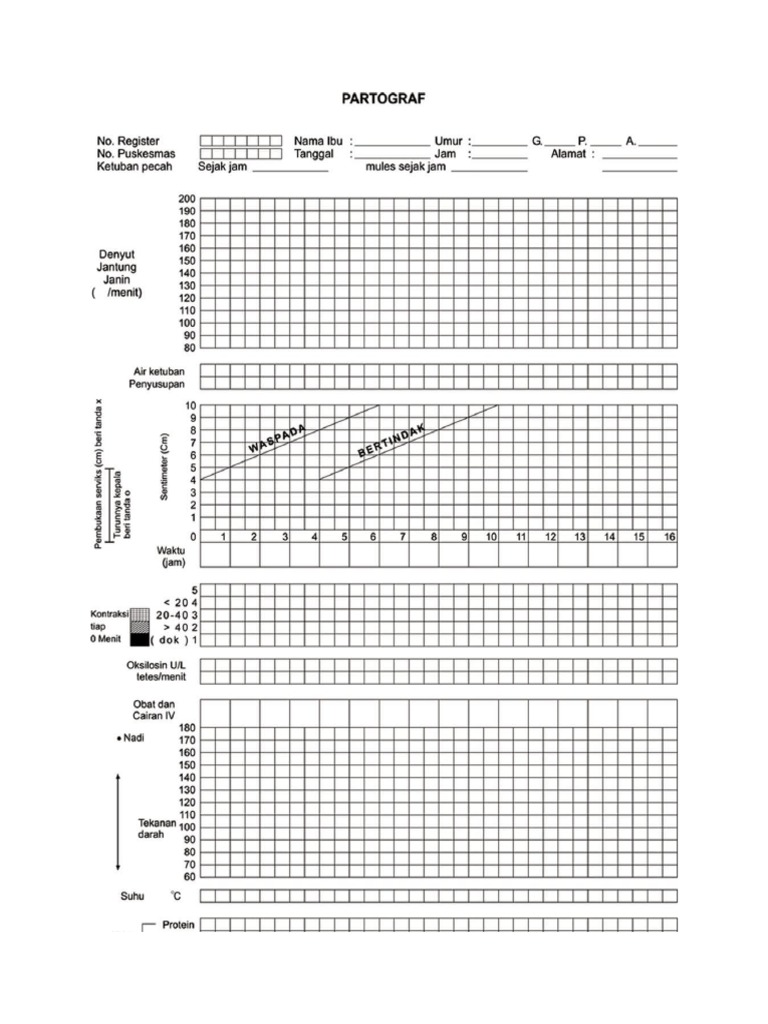 Lembar Partograf Depan Belakang | PDF