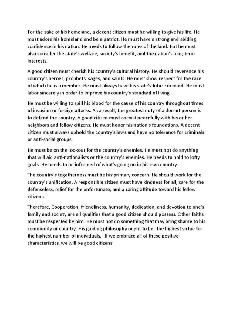 Essay NSTP 'Good Citizen' | PDF