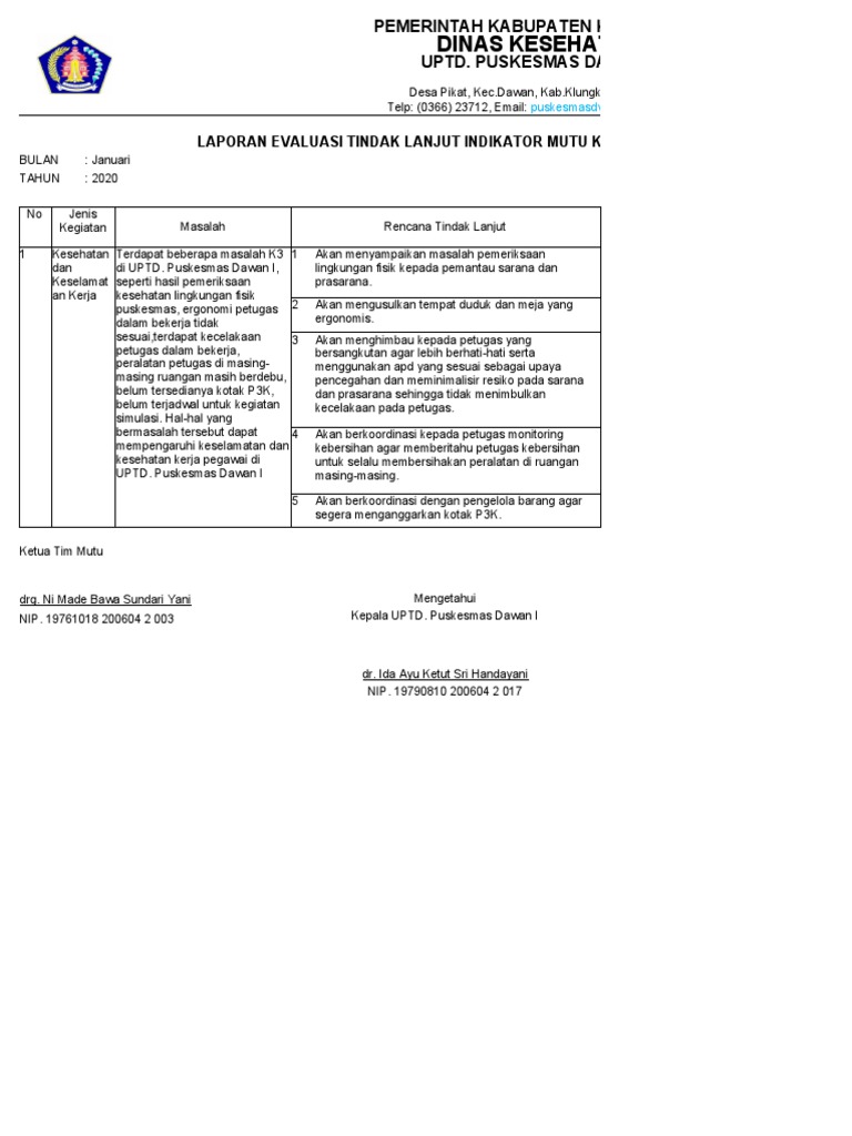 Evaluasi Tindak Lanjut | PDF