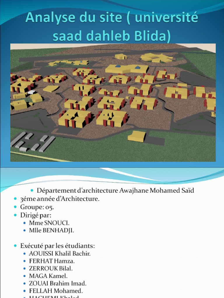 Analyse du site de l'université de Blida | PDF