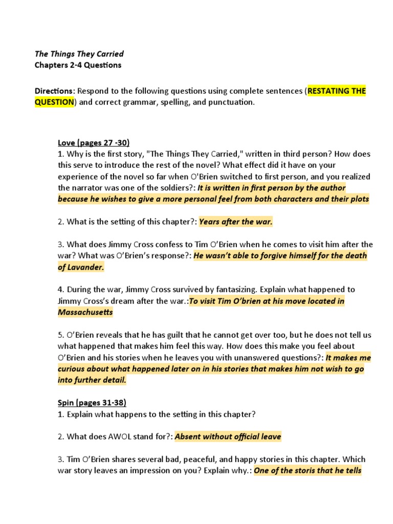 TTTC-Chapters 2-4 Questions | PDF