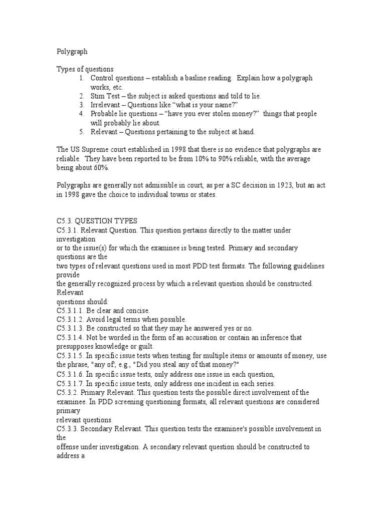 Polygraph | PDF | Polygraph | Test (Assessment)
