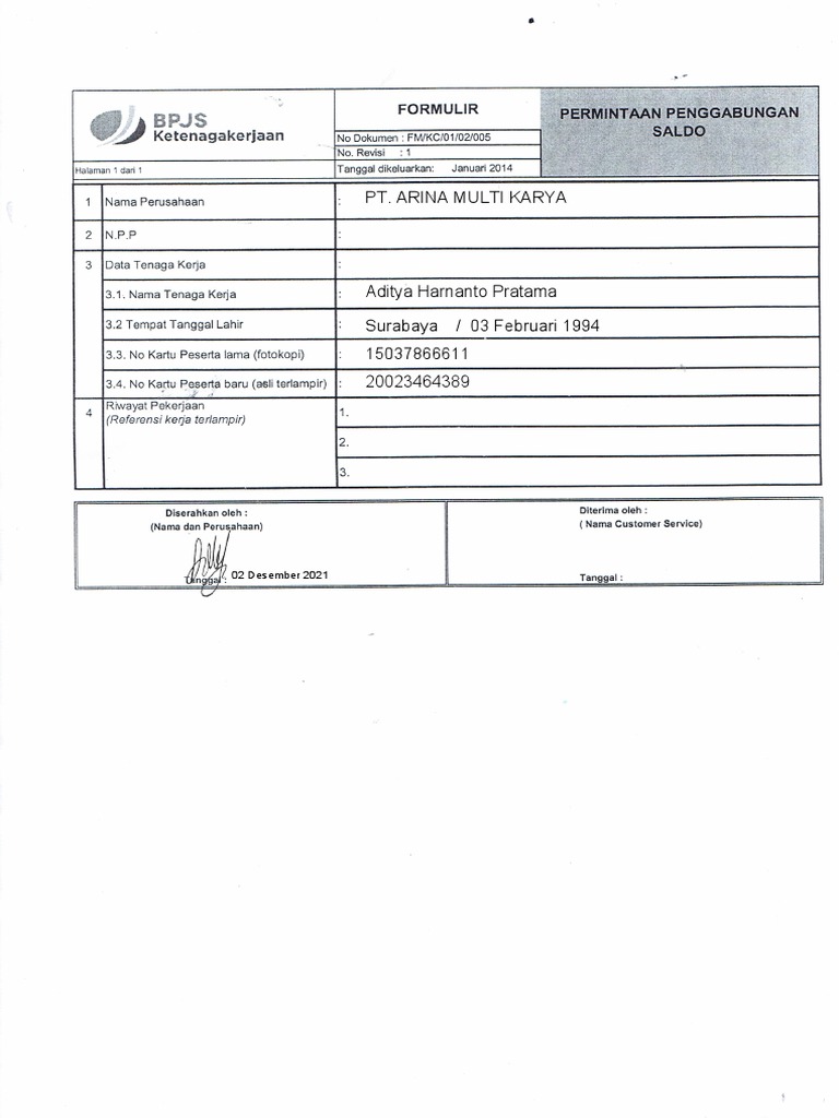 Form Amalgamasi Baru Isi Adit | PDF