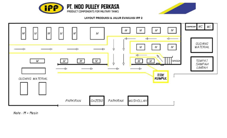 Layout Produksi & Jalur Evakuasi 2 | PDF